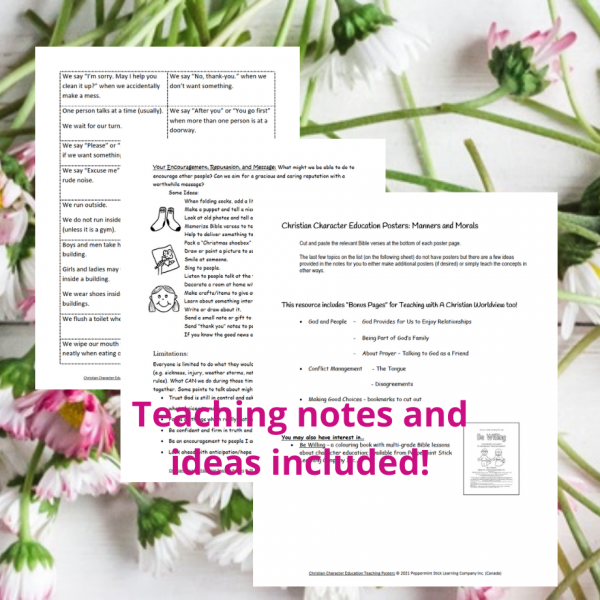 Christian Character Education Teaching Posters and Notes | Peppermint ...